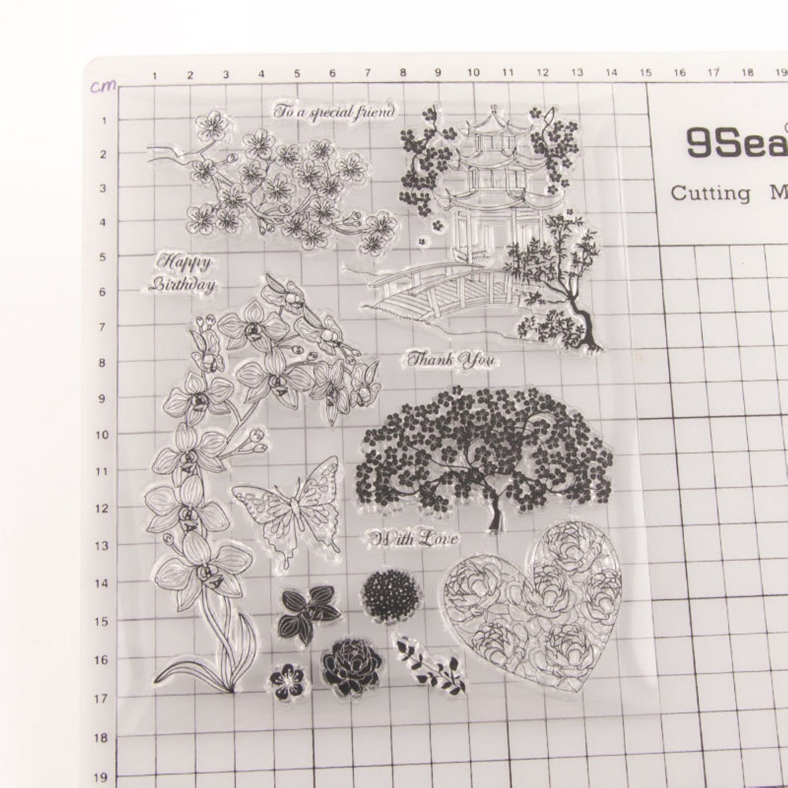 Clear Floral Stamp Set Best Wishes Stamp. Chery Blossoms - Etsy