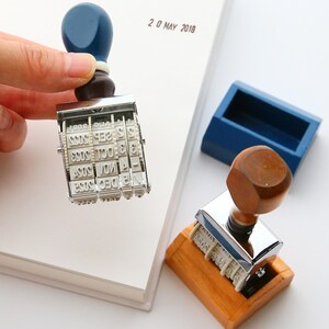 Vintage Date Stamp With Wooden Base Calendar Roller Stamp - Etsy
