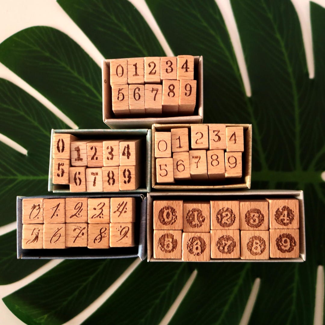 Mini Number Rubber Stamp Set for Card Making Scrapbooking Journaling ...