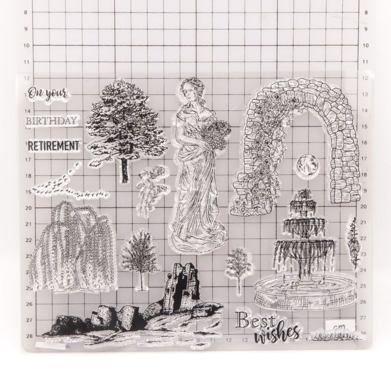 Large Landscape Painting Stamps Set and Cutter Dies for - Etsy