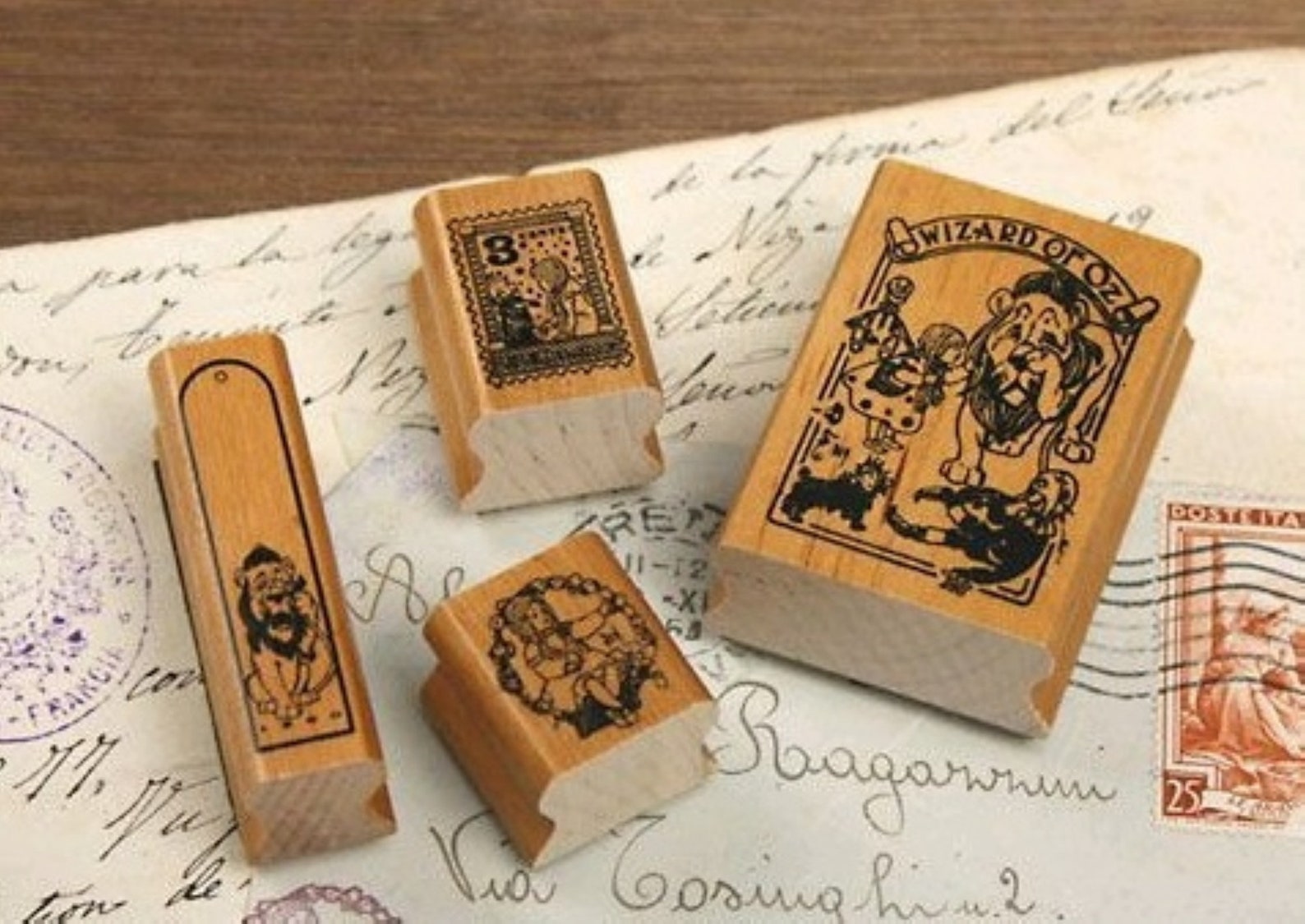 Retro Wooden Rubber Stamp Set With Tin Box for Kids Cute Girl - Etsy