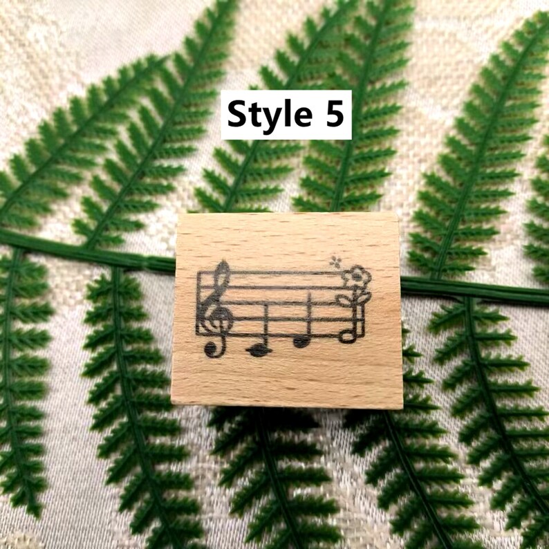 Cute Musical Note Wood Rubber Stamp Girl Stamp for Journaling Filofax ...