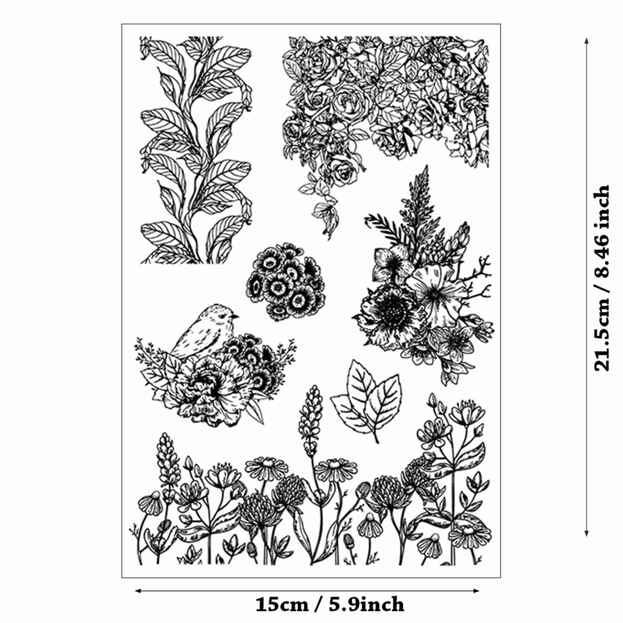 Floral Stamps Set Garden Flowers Stamp for Card Making - Etsy Australia