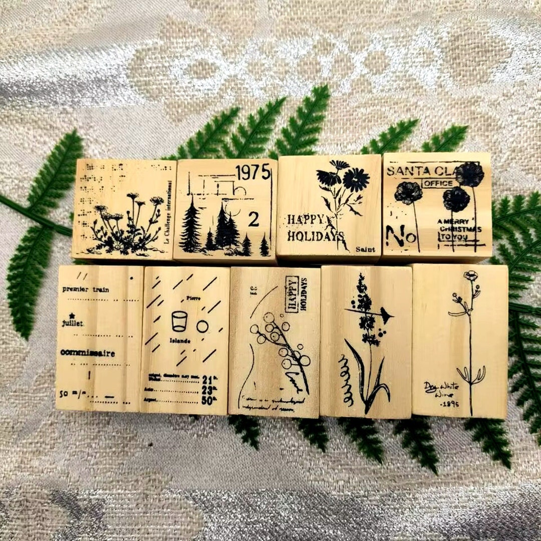 Forest Stamp Floral Wood Rubber Stamp for Journal Filofax DIY ...