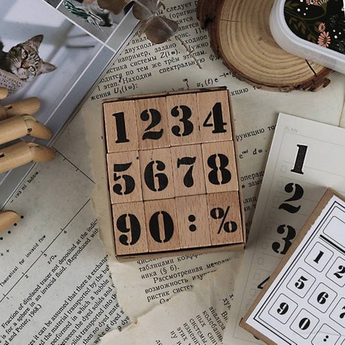 Number Rubber Stamp Set Large Rubber Numbers Stamps 12pcs - Etsy