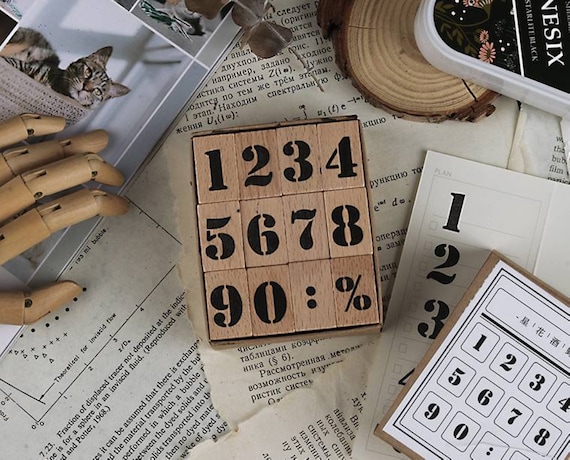 Number Rubber Stamp Set Large Rubber Numbers Stamps 12pcs - Etsy