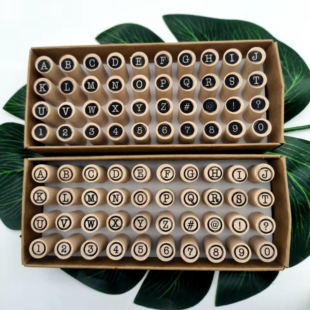 Alphabet Stamp Set of 40 Pcs Number Rubber Stamp Card Making ...