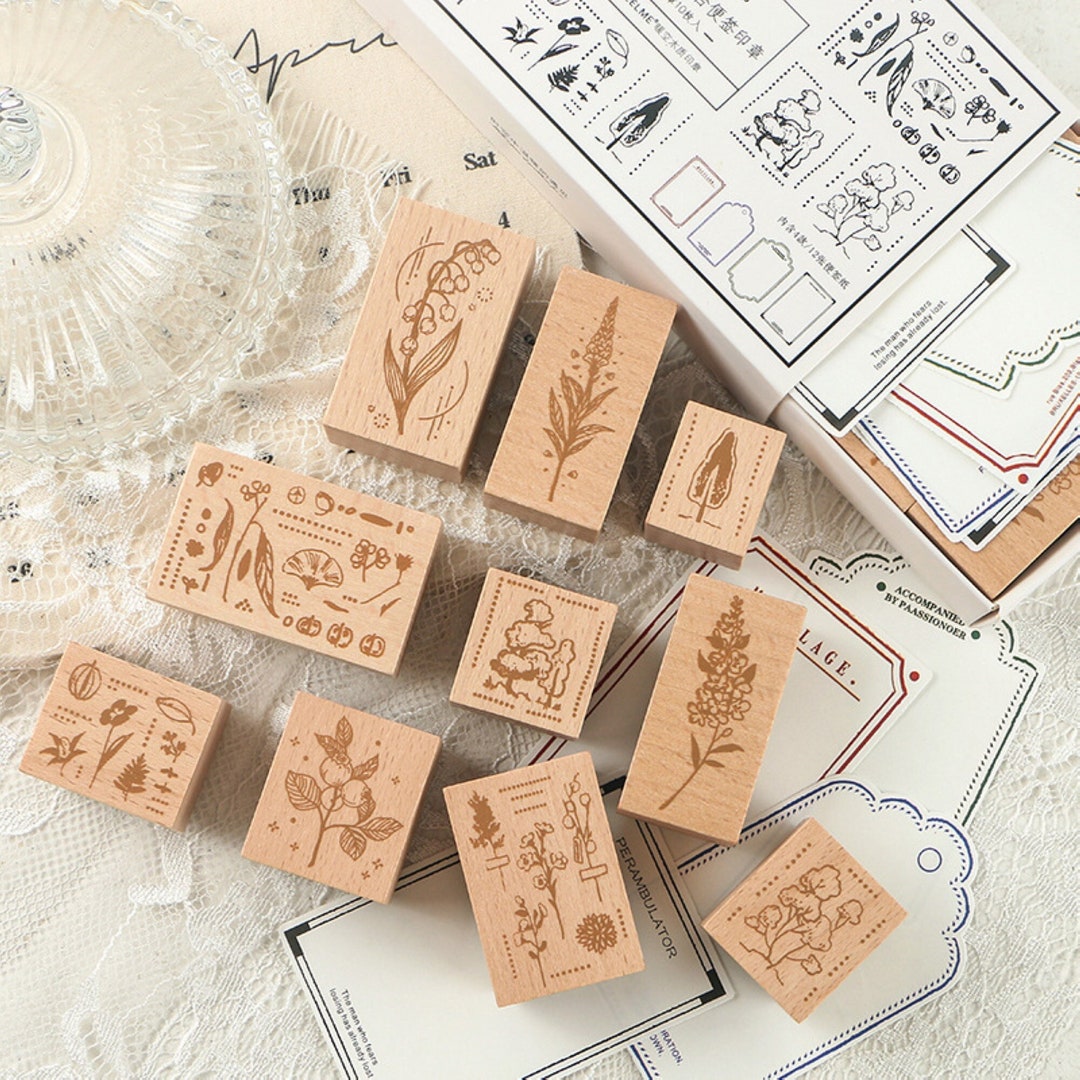 Floral Stamp Set and Memo for Scrapbooking Journal Life Planner ...