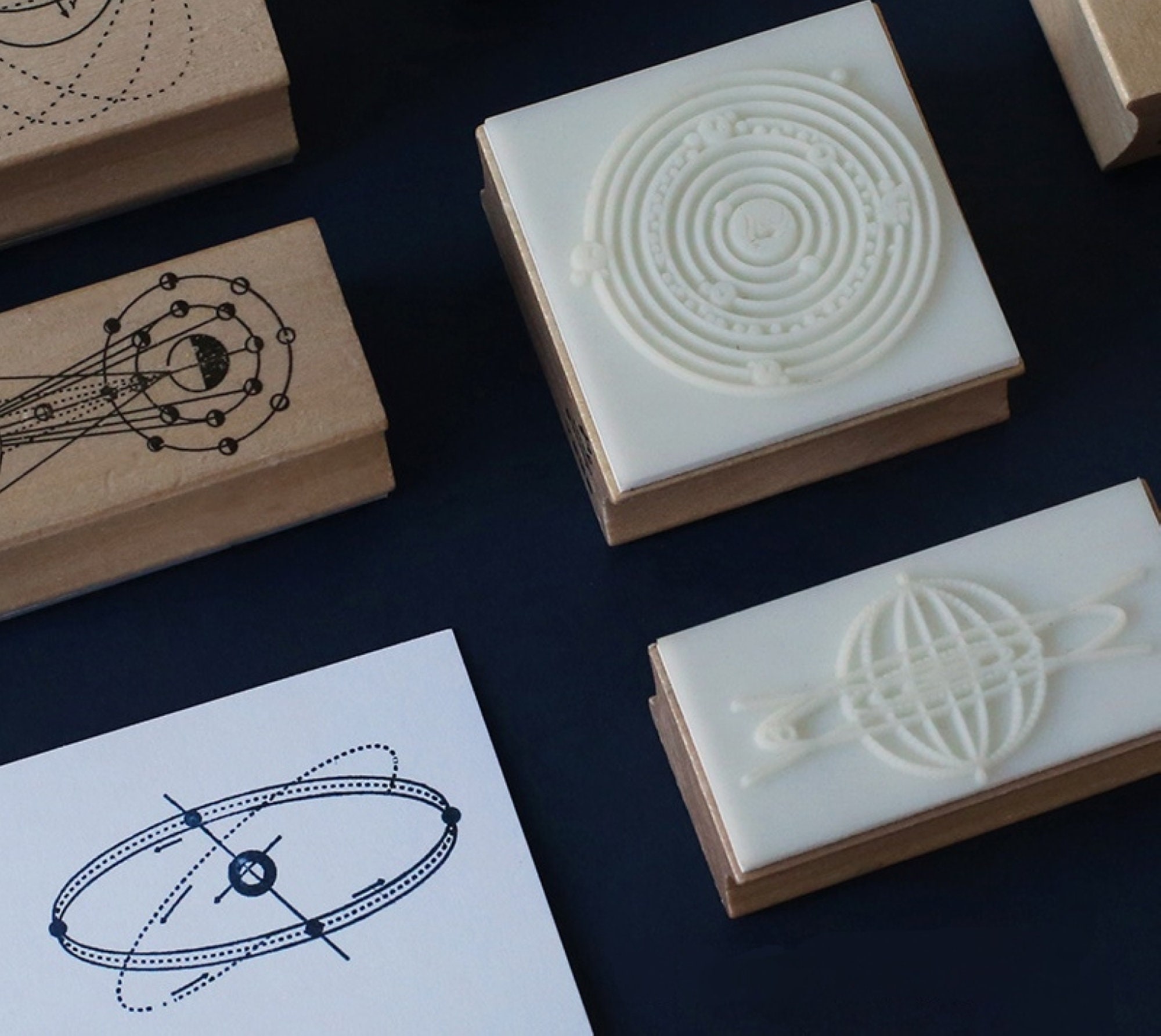 Galaxy Moon Earth Stamp Wooden Rubber Stamp For Post Card | Etsy