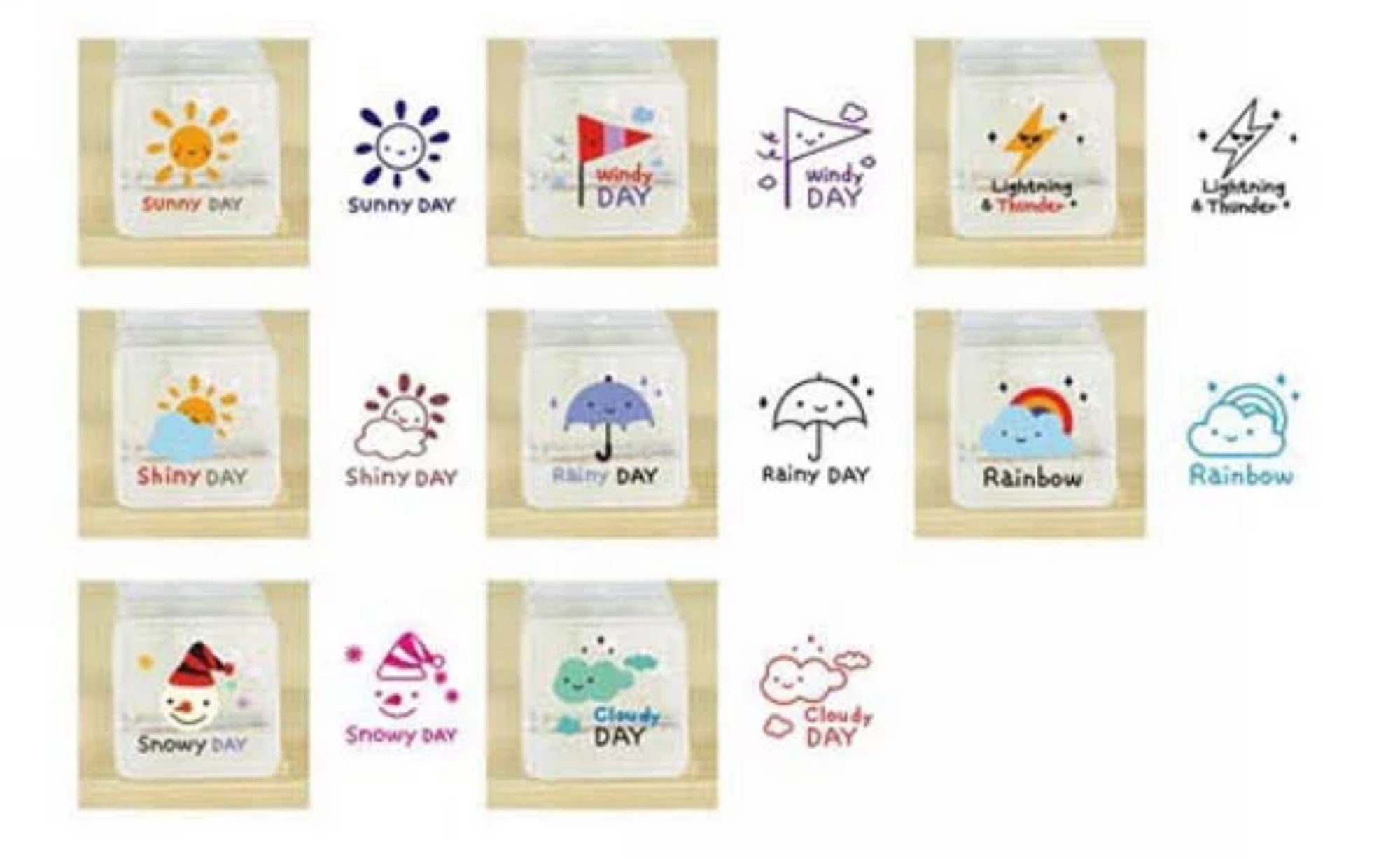 8pcs Clear Stamps for Journaling Plannersmini Weather Stamp - Etsy