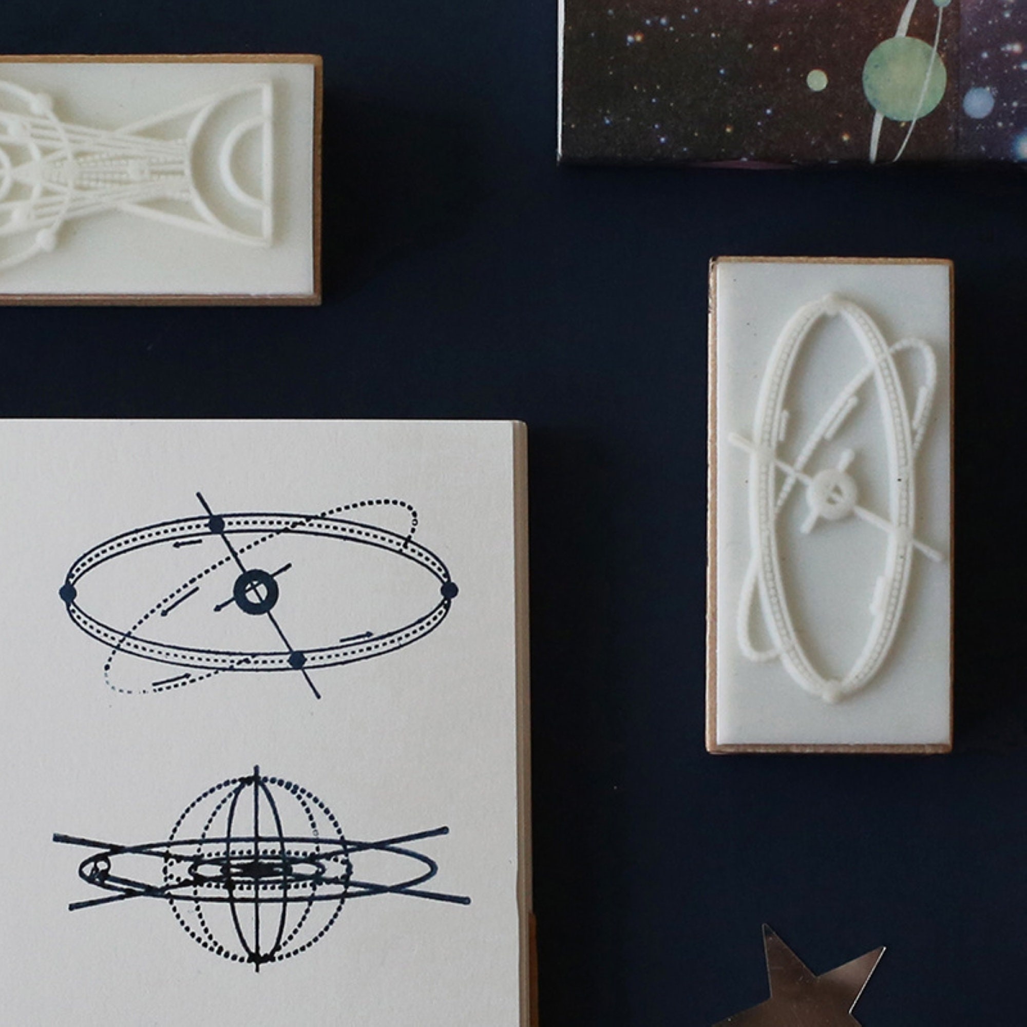 Galaxy Moon Earth Stamp Wooden Rubber Stamp For Post Card | Etsy