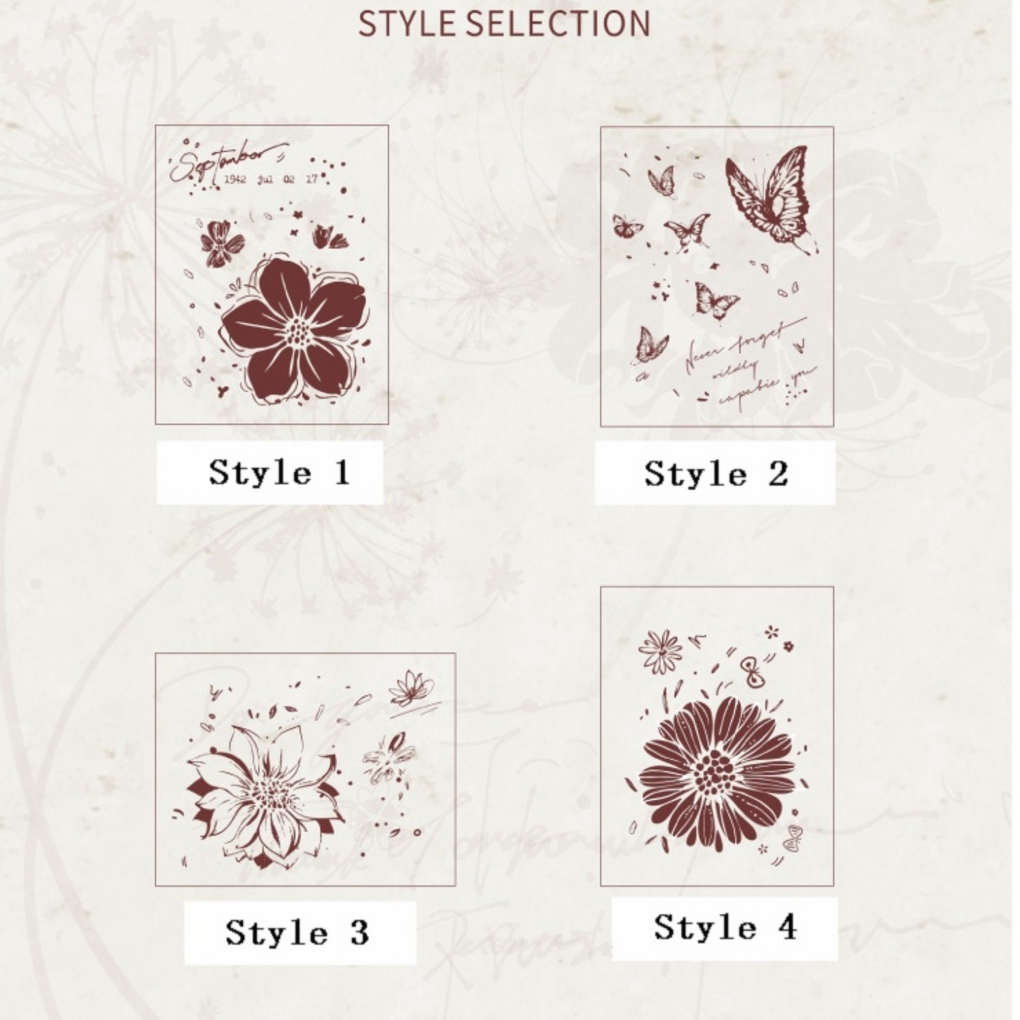 Card Making Stamp Pretty Flower Stamp Wood Rubber Stamp for | Etsy