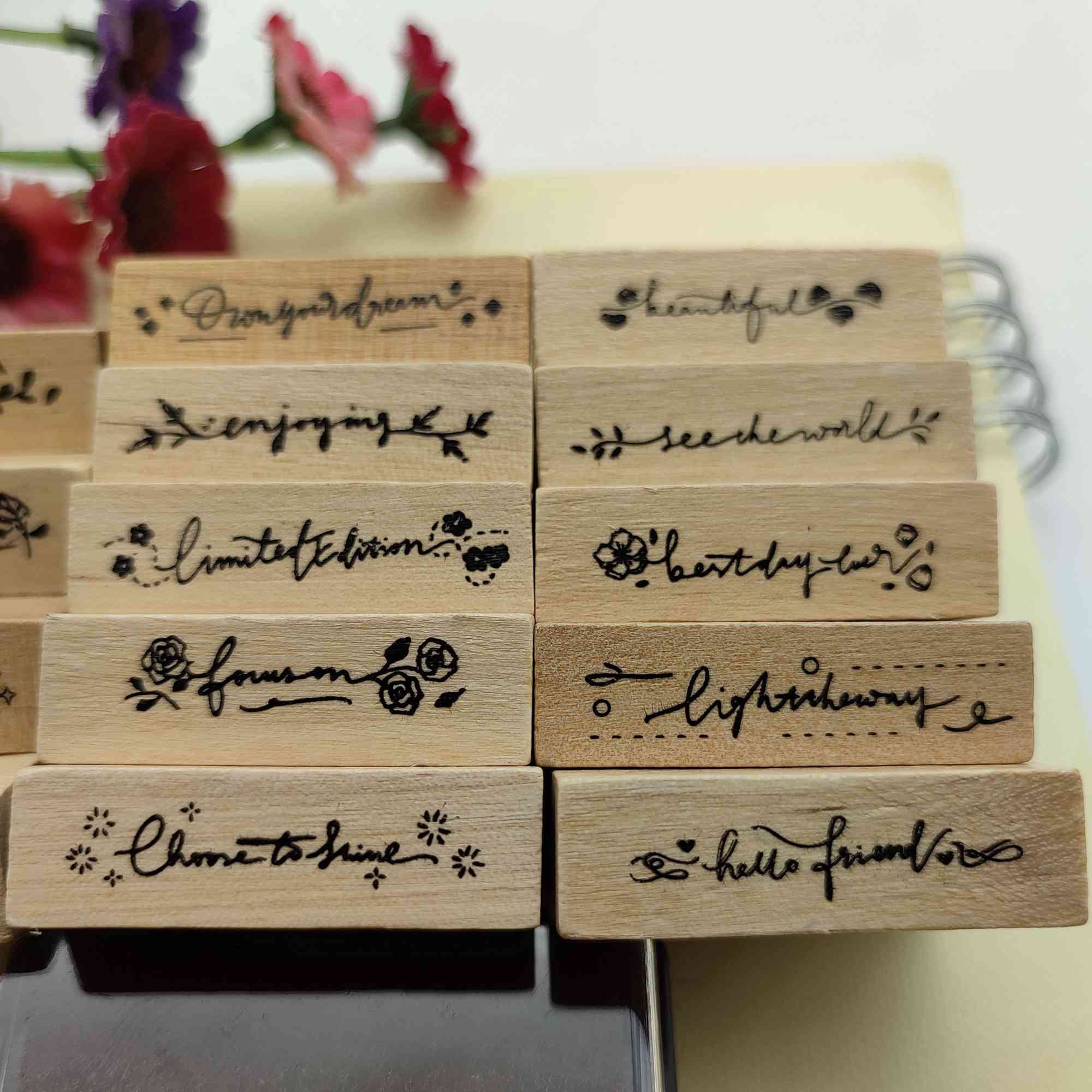 Creative Floral Greeting Wood Rubber Stamp for Card Making - Etsy