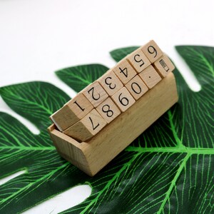 Rubber Number Stamp Set With Wooden Box, Planner Diary Journal Stamps ...