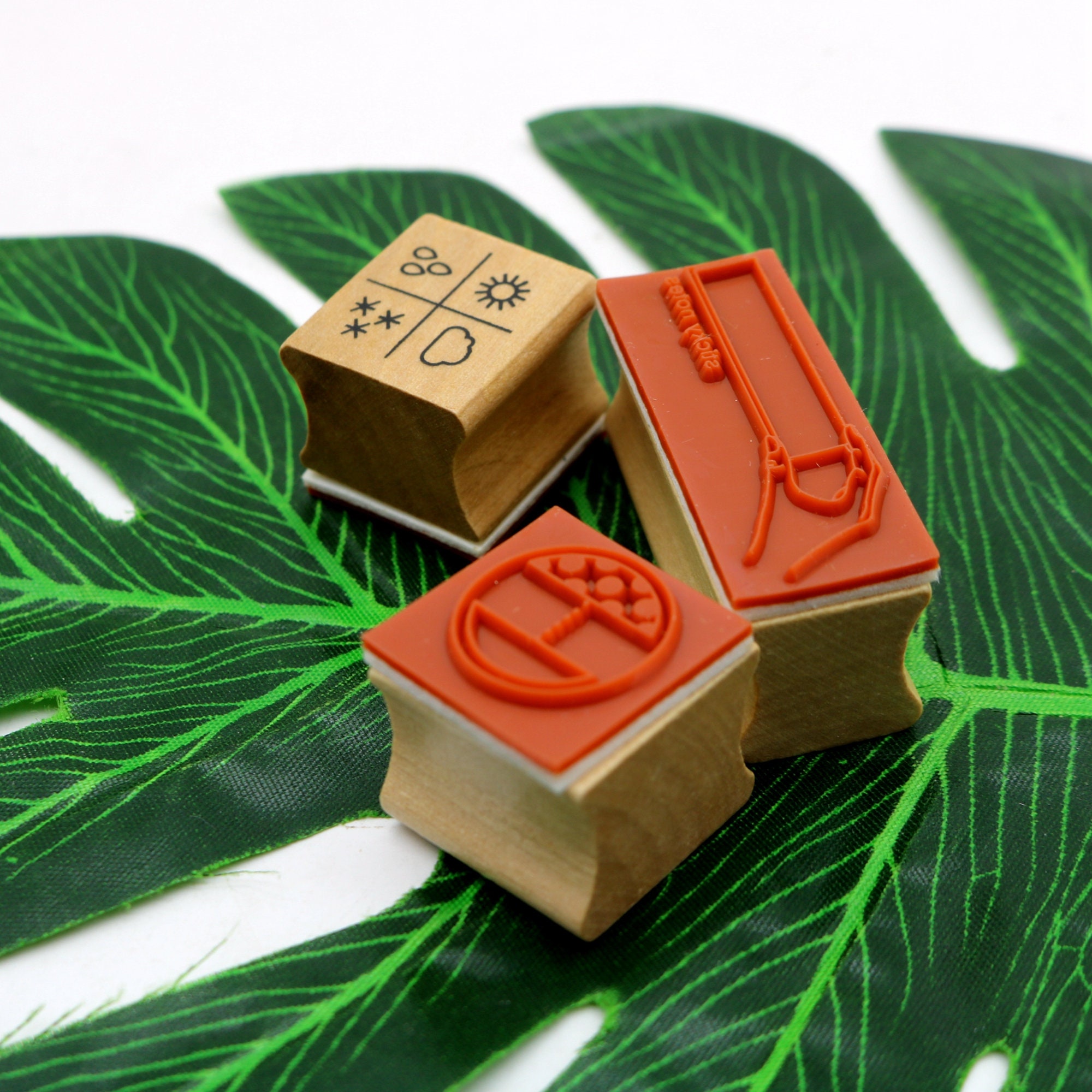 Weather Planner Stamps Set Sticky Notes 3pcs Wood Rubber Stamp ...