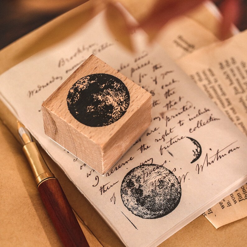 Moon Stars Wood Rubber Stamps Set for Card Making Scrapbooking - Etsy UK