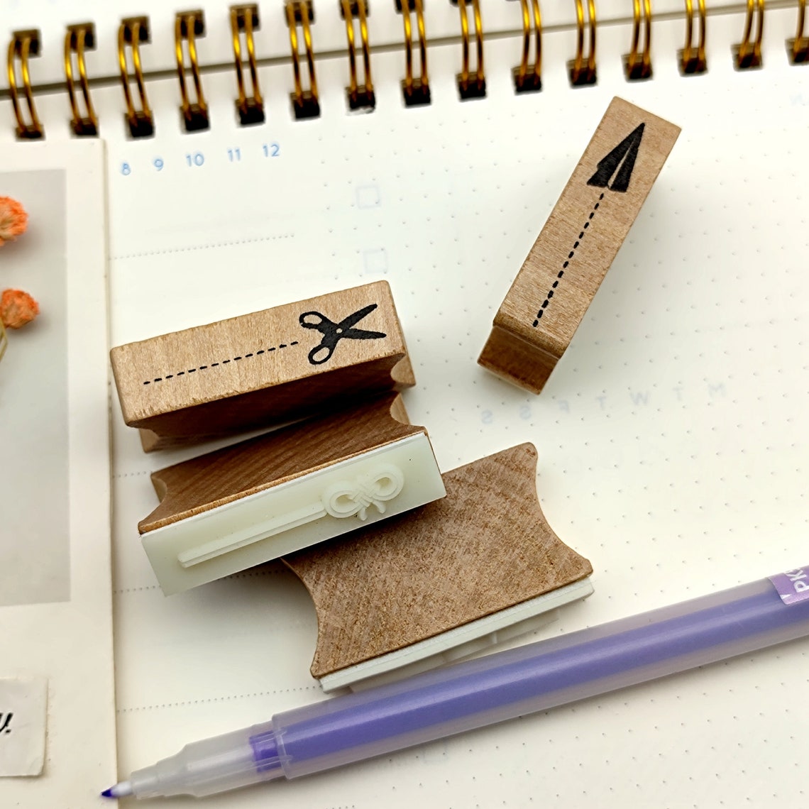 Lovely Line Break Stamps Split Line Wood Rubbe Stamps Set of - Etsy