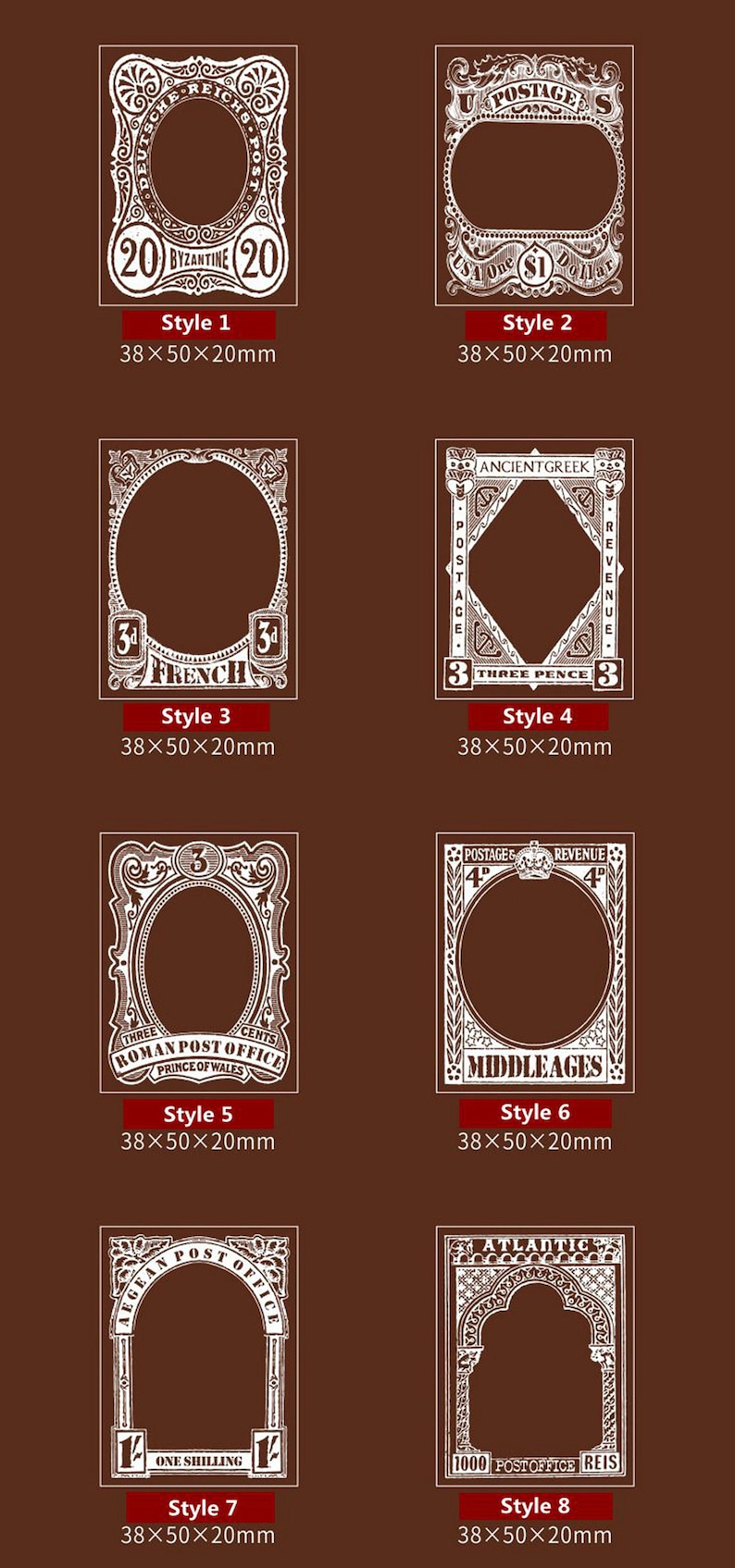 Retro Frame Border Stamp Vintage Postage Stamp Wood Rubber - Etsy