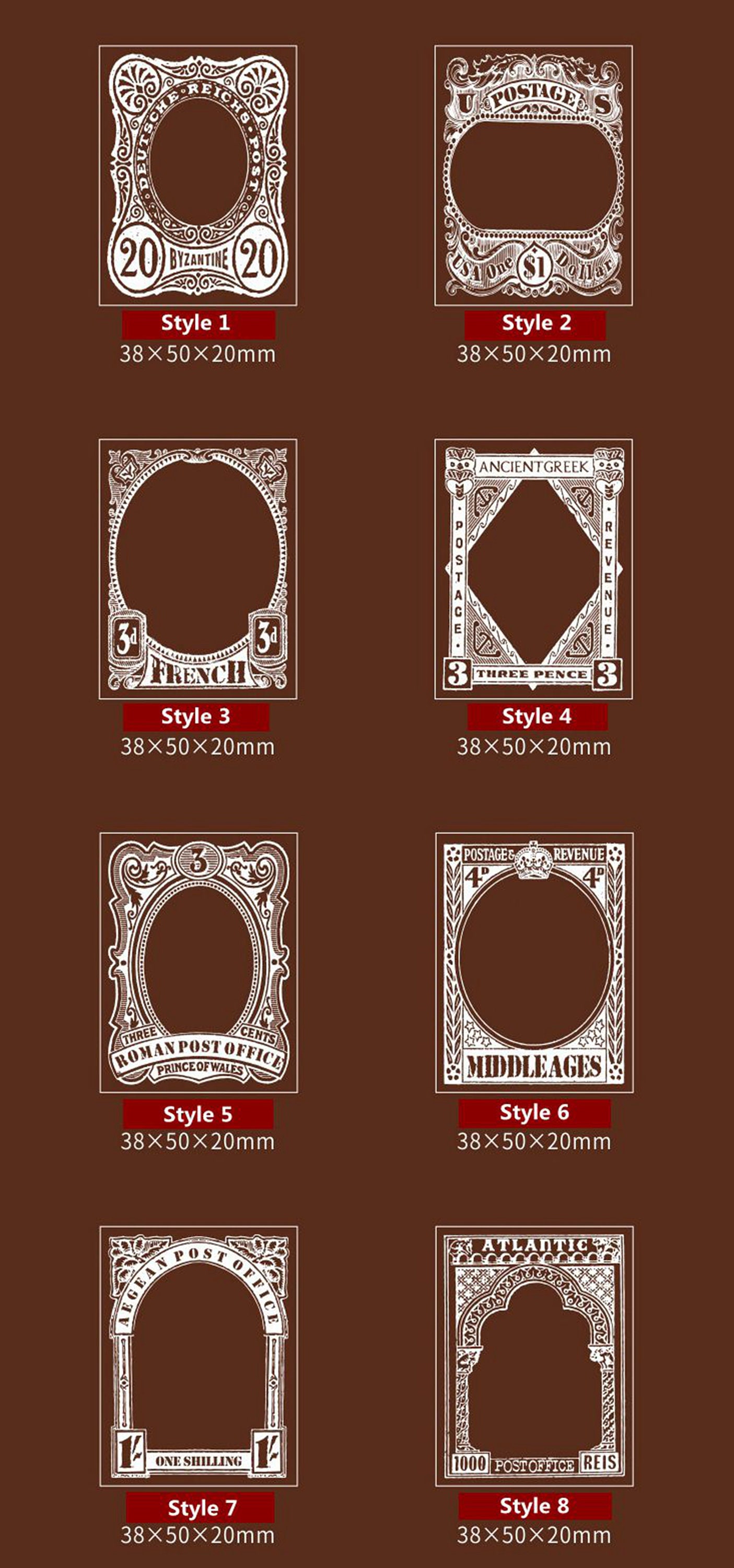 Retro Frame Border Stamp Vintage Postage Stamp Wood Rubber - Etsy