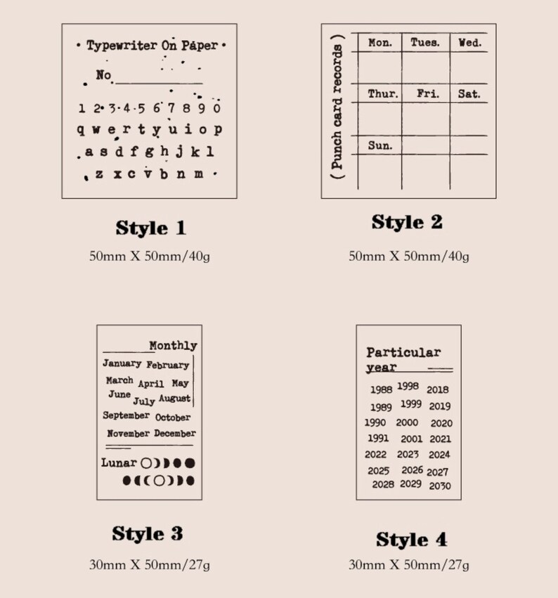 Calendar Planner Stamp Date Weekly Month Lunar Moon For | Etsy