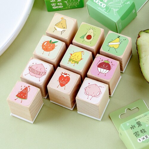 Cute Wood Rubber Stamp Set for Diary Journal Decorating - Etsy
