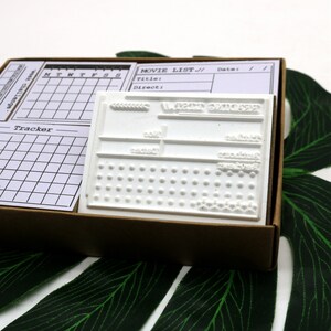 Planner Stamp Set Date Weekly Month Tracker Clock in Plann Wooden ...