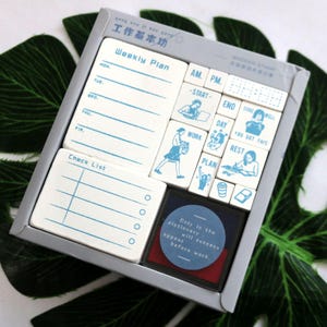 14pcs Daily Planner Rubber Stamp Set, Schedule Diary Planner Stamp ...