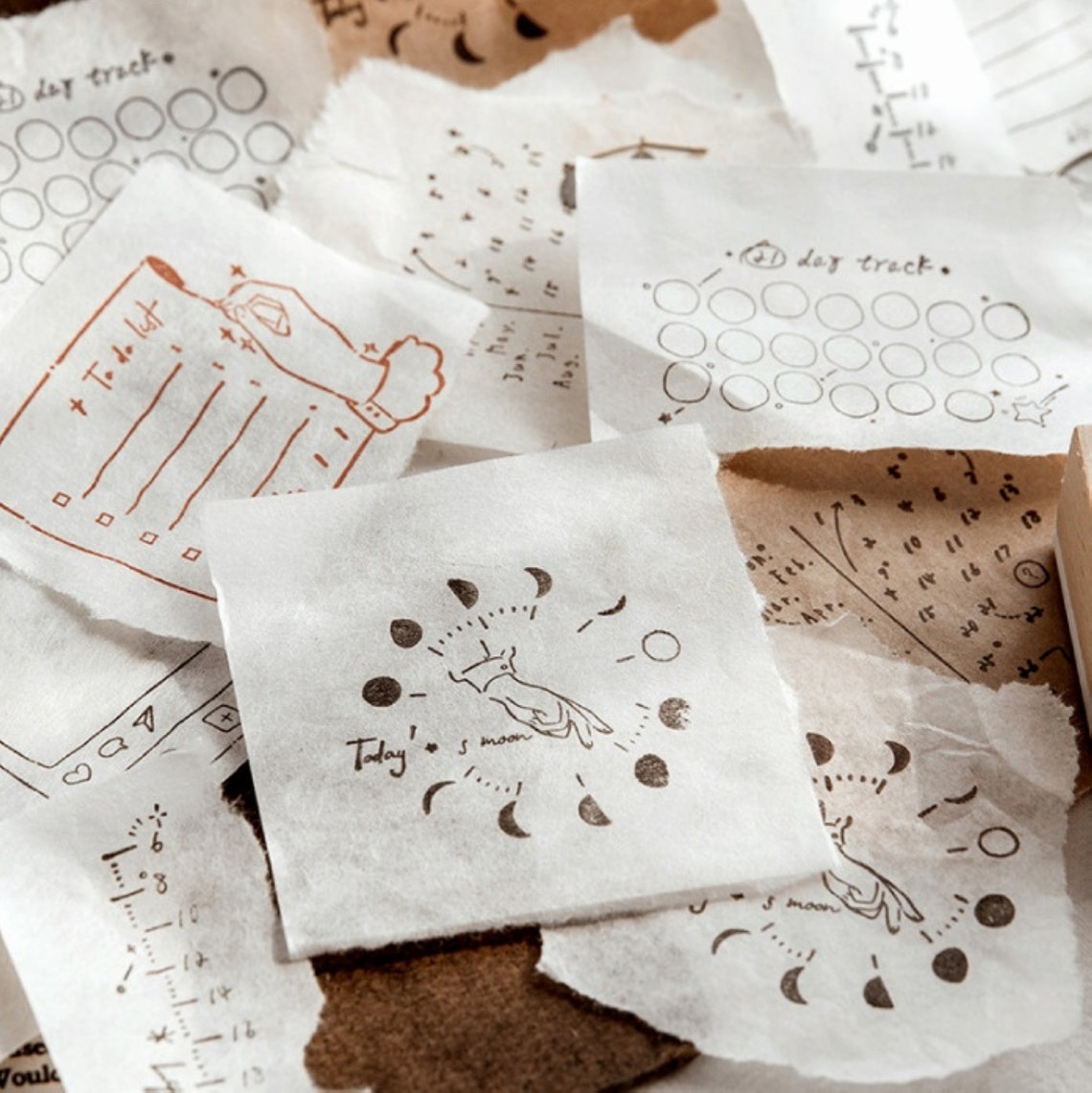 Clock in Stamp for Planner Diary Journal Memo Wooden Rubber | Etsy