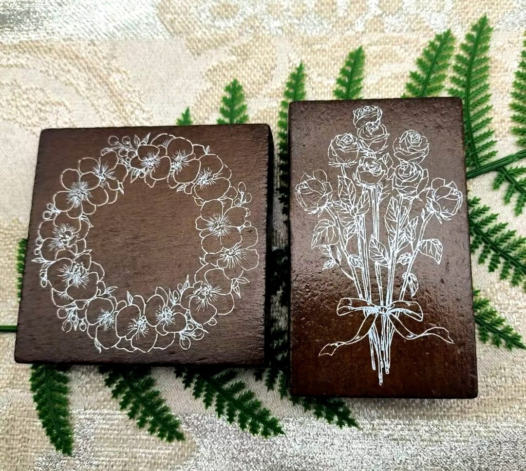 Large Background Stamp Garland Flower Floral Stamp for Card - Etsy