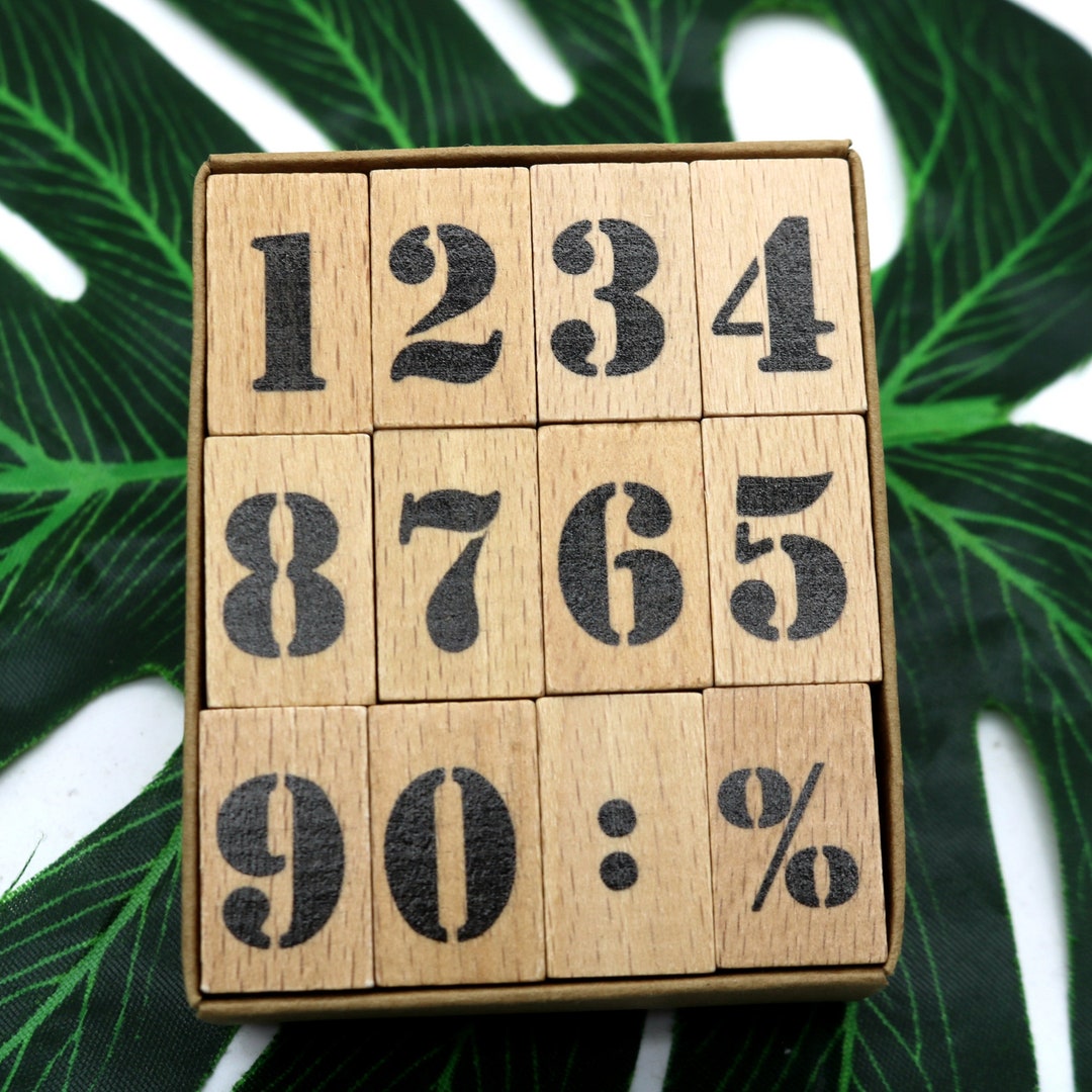 Number Rubber Stamp Set Large Rubber Numbers Stamps 12pcs Planner ...