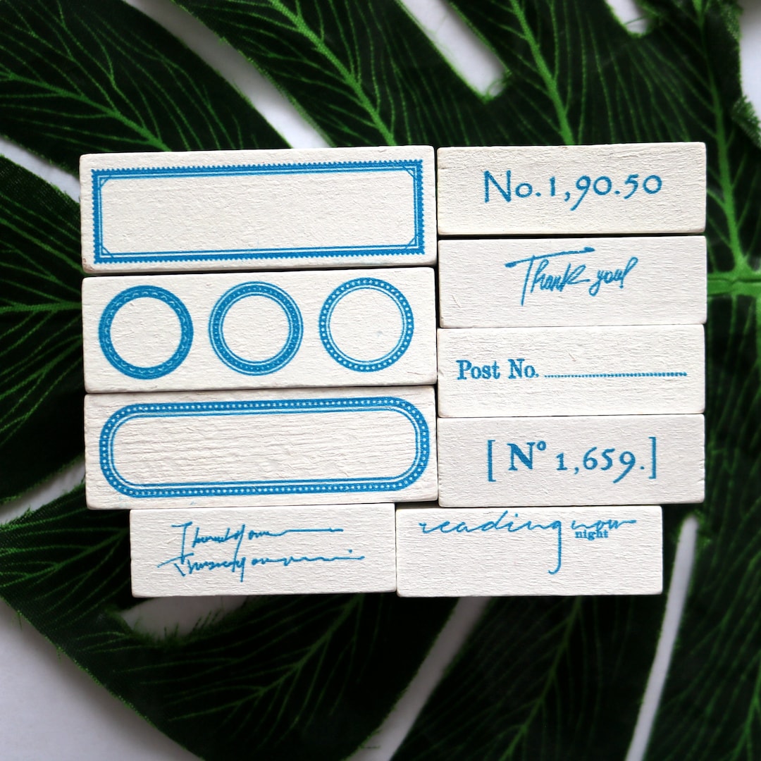 Simple Labels Stamp Tags Numbers Wood Rubber Stamps for Decorate ...