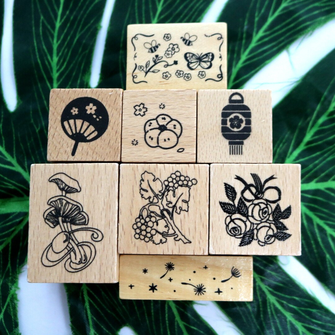 Floral Decorative Wooden Rubber Stamp for Diary Journal Scrapbook ...