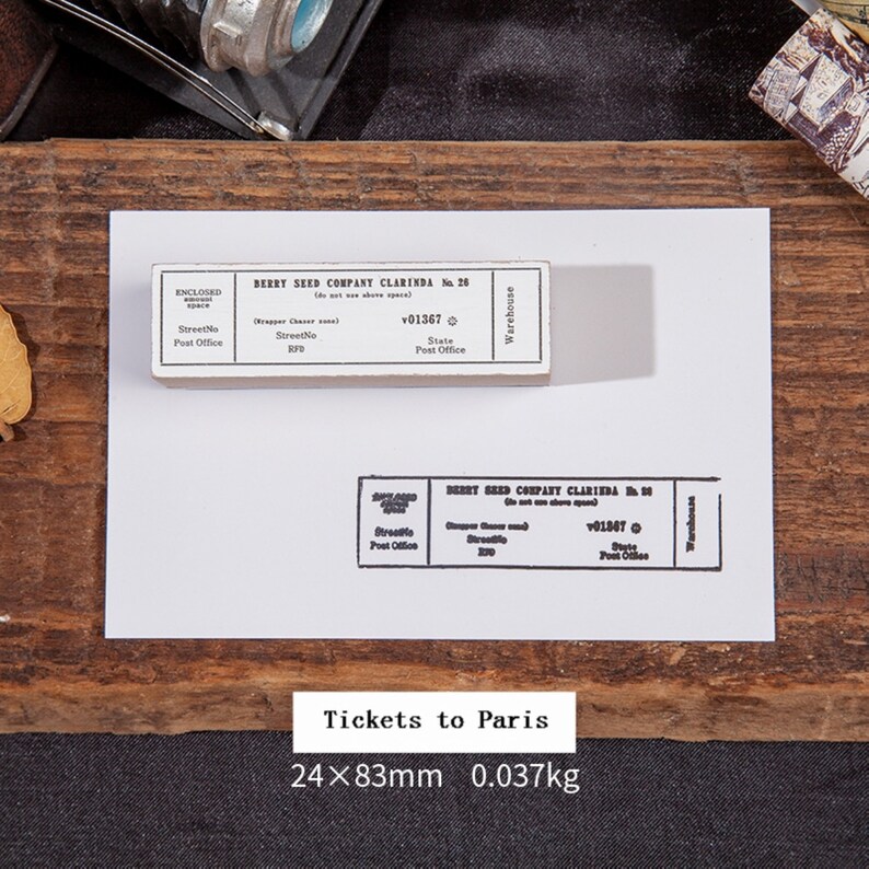 Travel Wooden Rubbe Stamp Ticket Stamp for Planner Journal | Etsy