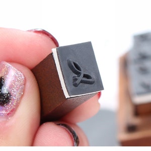 Alphabet Rubber Stamp Set With Wooden Box Antique Handwriting Upcase ...