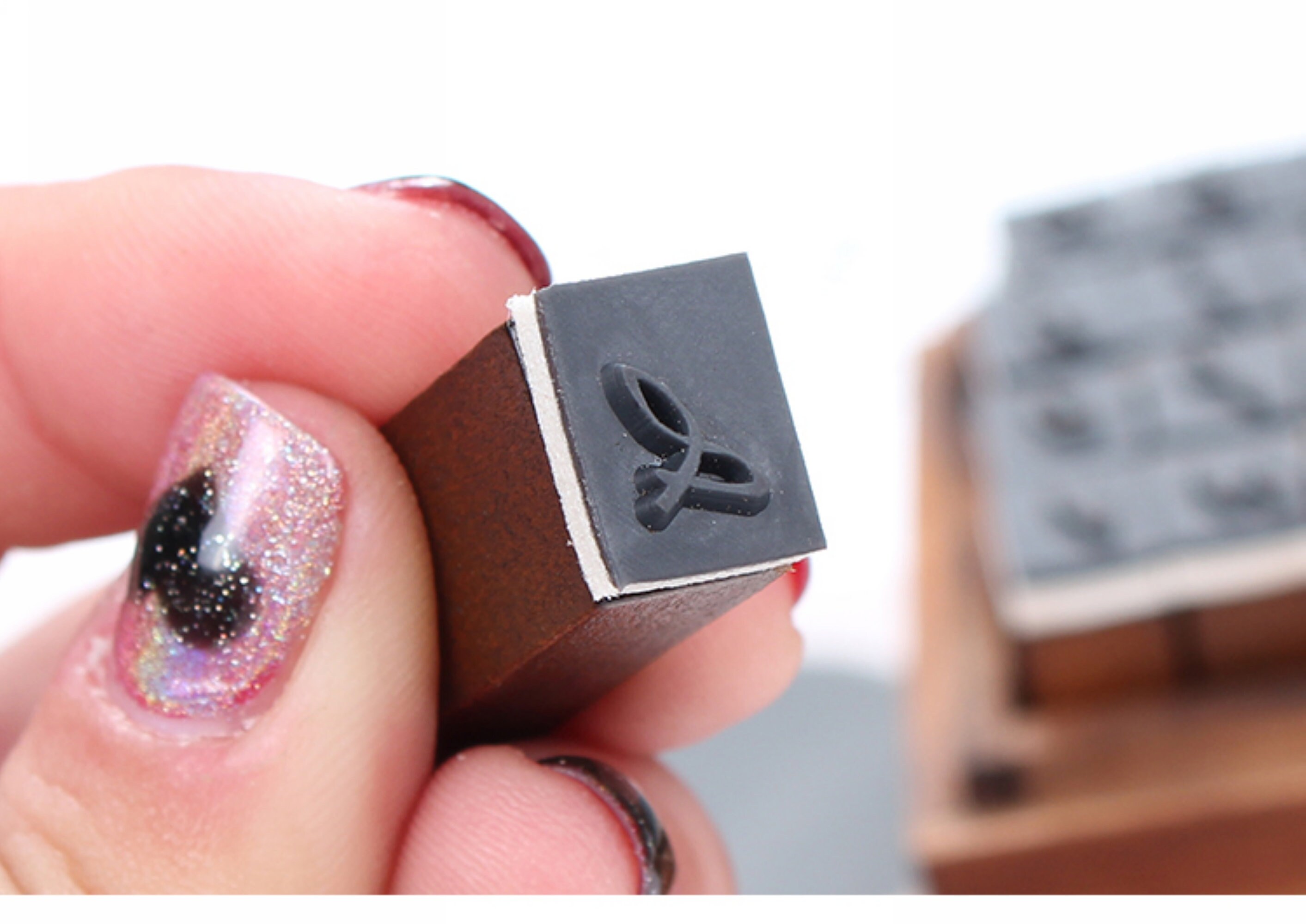 Alphabet Rubber Stamp Set With Wooden Box Antique Handwriting - Etsy