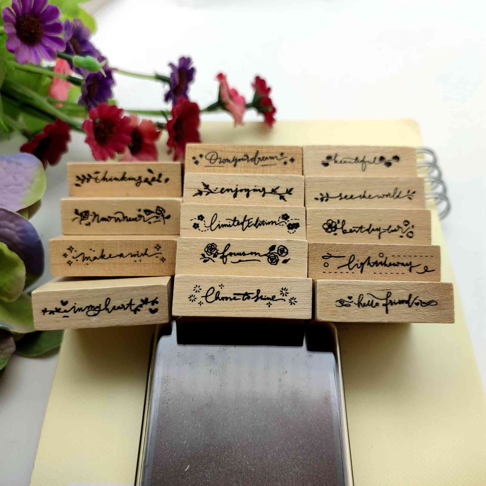 Creative Floral Greeting Wood Rubber Stamp for Card Making - Etsy