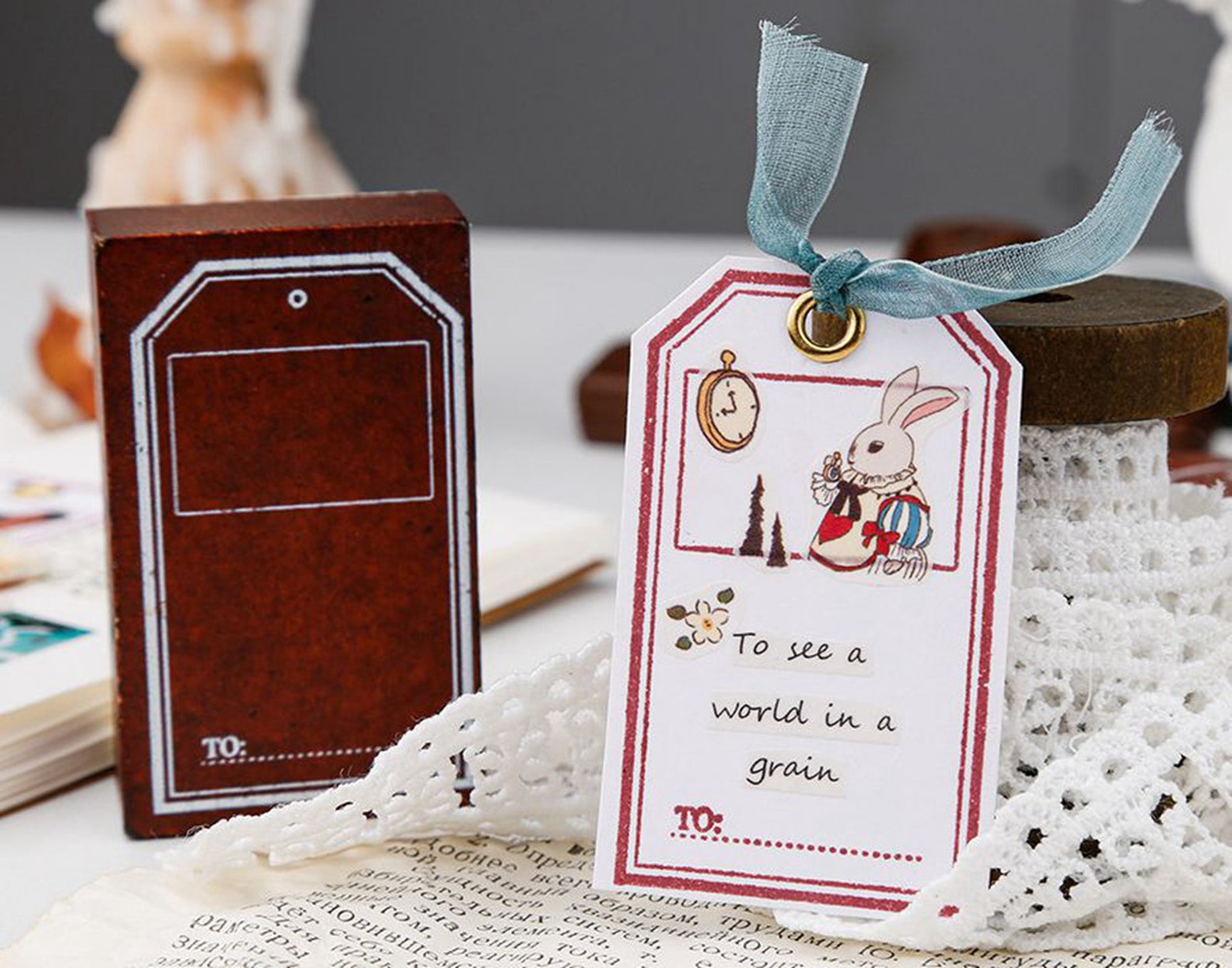 Border Frame Wood Rubber Stamp for Tags Labels Card Making - Etsy