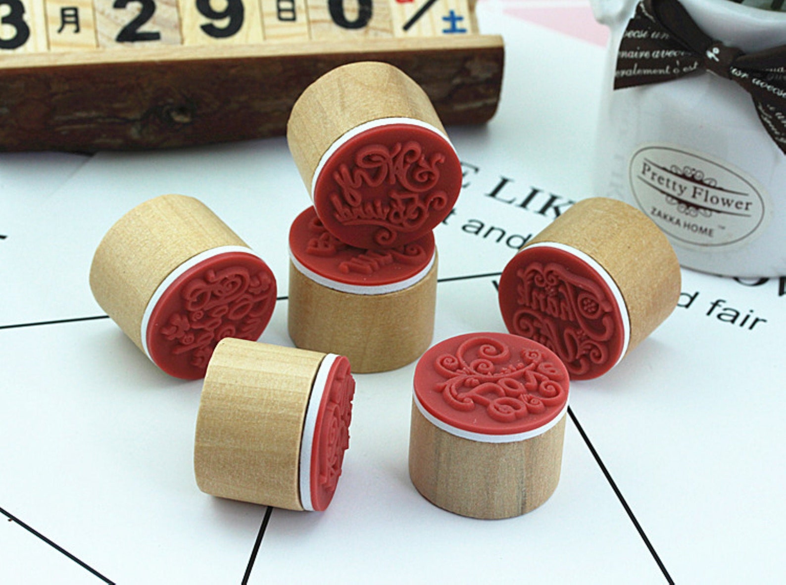 Round Greeting Stamp Thank You Stamp Love Stamp Good Luck 5 | Etsy