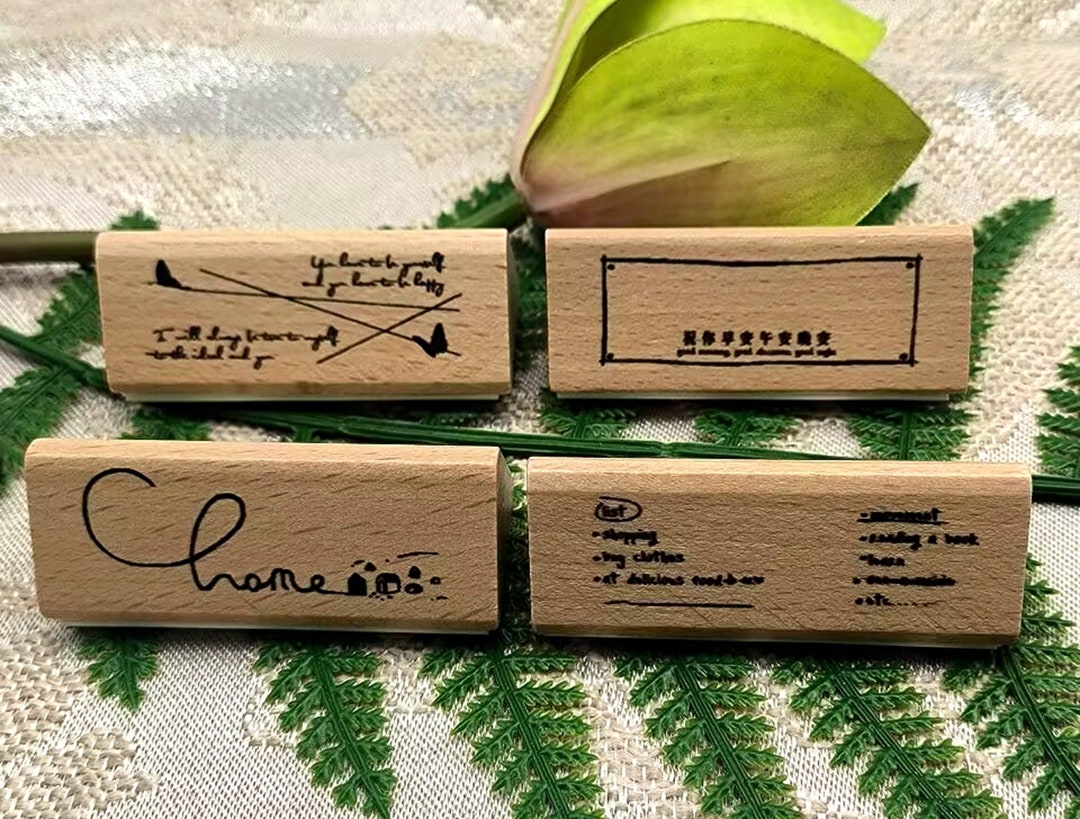 Triangle Vintage Wood Rubber Stamp for Art Journal Diary Scrapbook ...