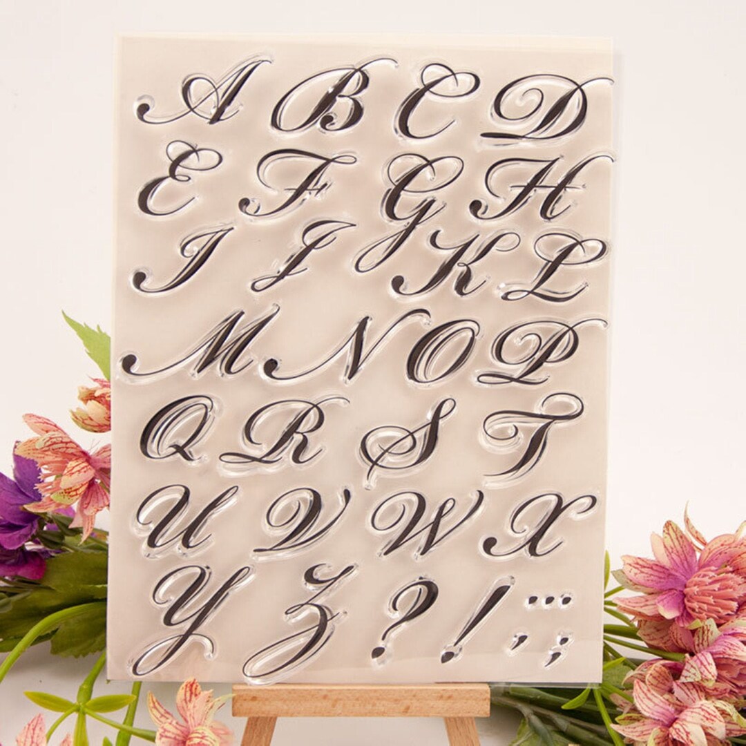 Clear Stamps Alphabet Stamp Set, Vintage Letter Stamps for Planner ...