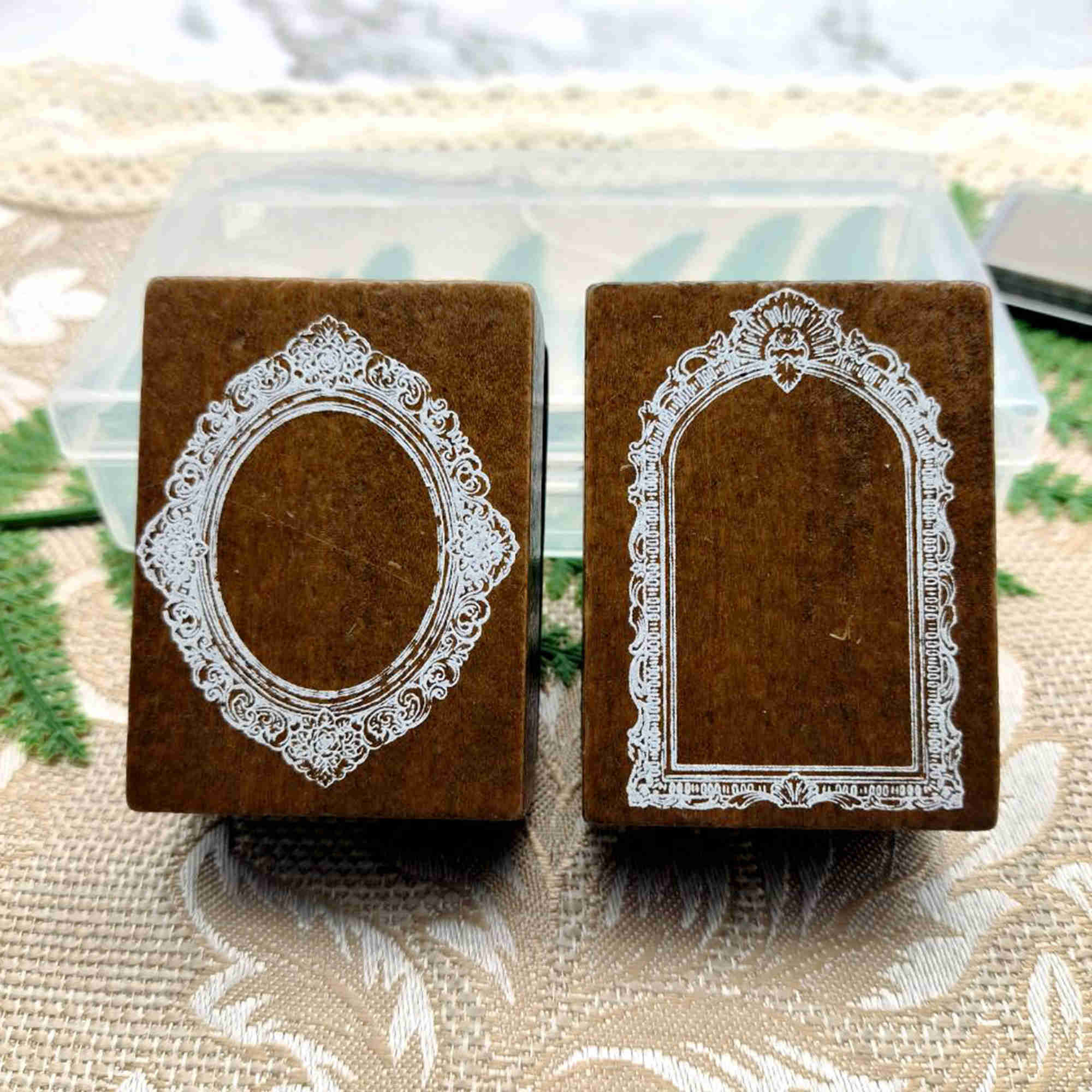Vintage Frame Border Stamp Wood Rubber Stamp for Card Labels - Etsy