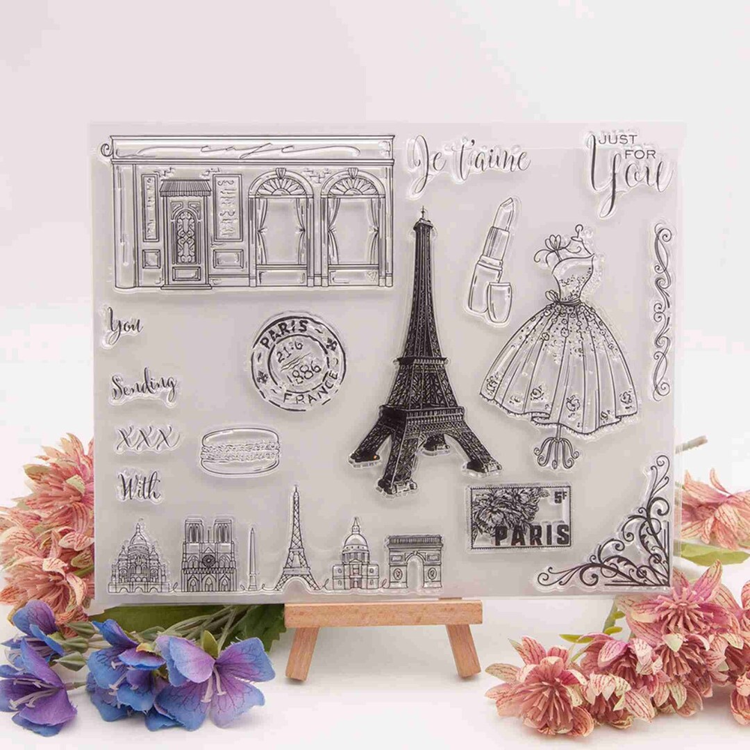 Paris Theme Stamps Set for Cardmaking Scrapbooking Decorative Journal ...