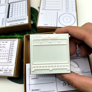 Planner Rubber Stamp Set: Date, Weekly, Habit Tracker - Etsy