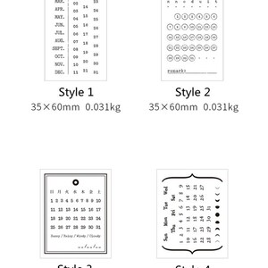 Calendar Clock in Stamp Week Month Date Stamp Planner Diary Journal ...