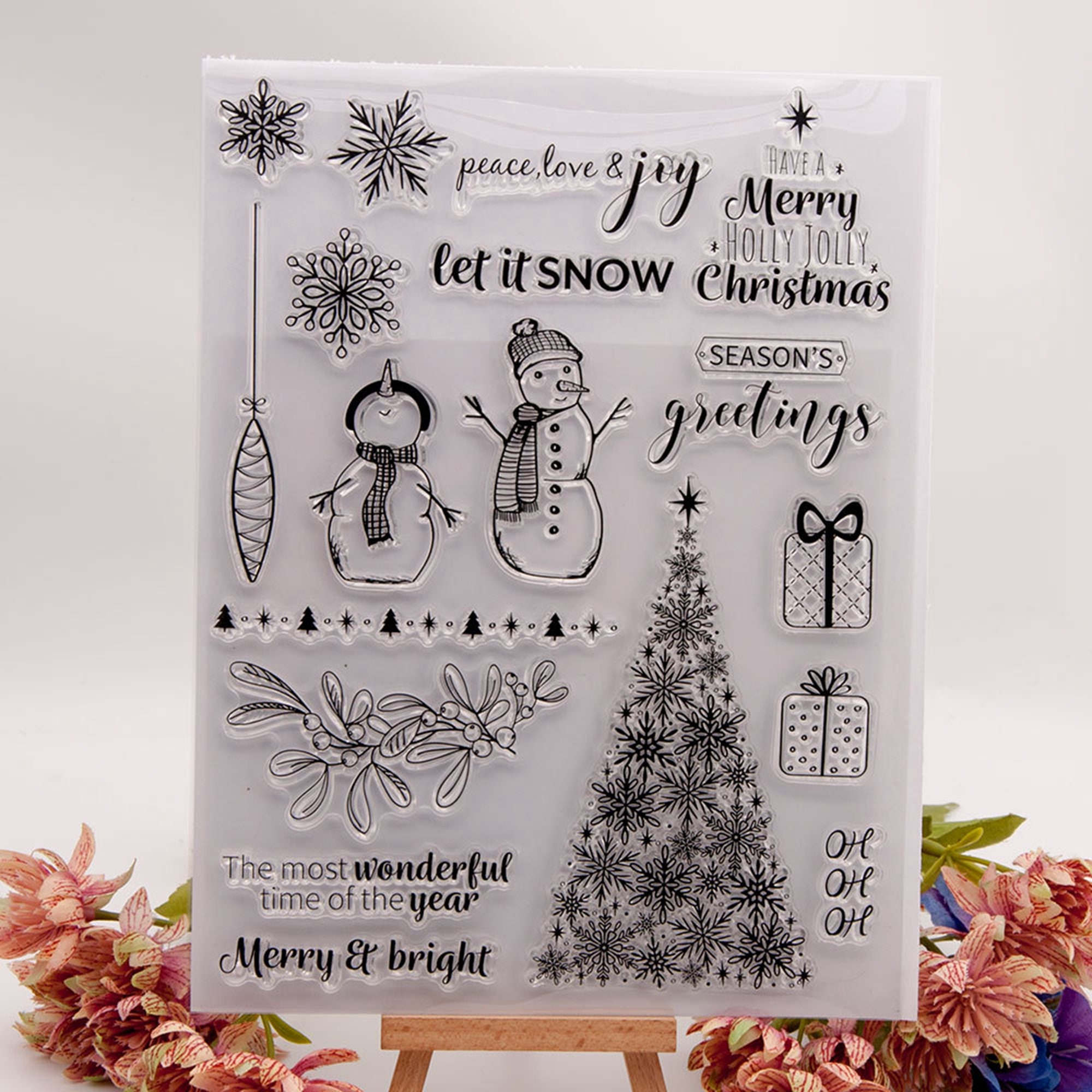 Christmas Theme Stamps Set and Cutting Dies for Card Making - Etsy