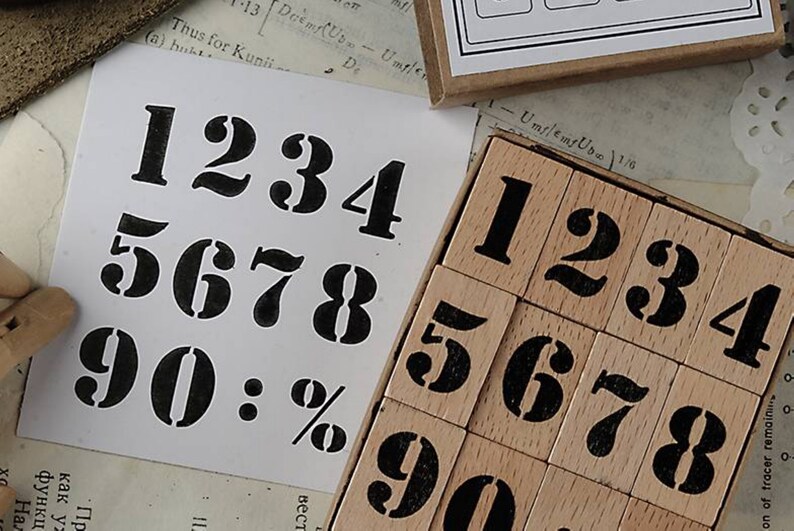 Number Rubber Stamp Set Large Rubber Numbers Stamps 12pcs - Etsy