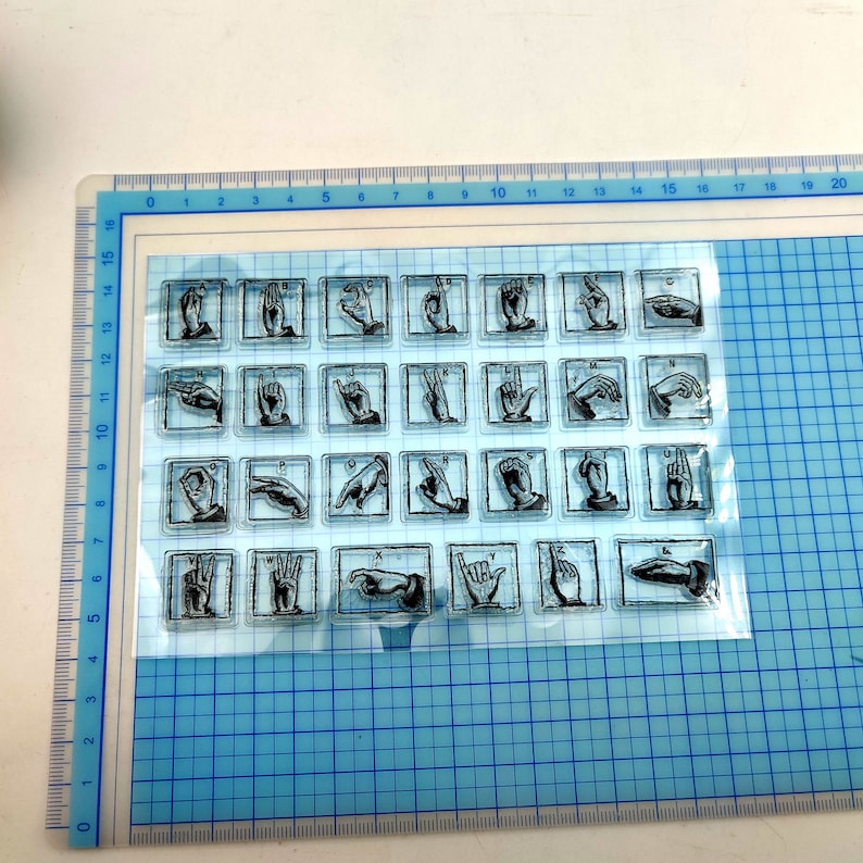 Finger Alphabet Stamps Set: Card Making Scrapbooking Journaling - Etsy