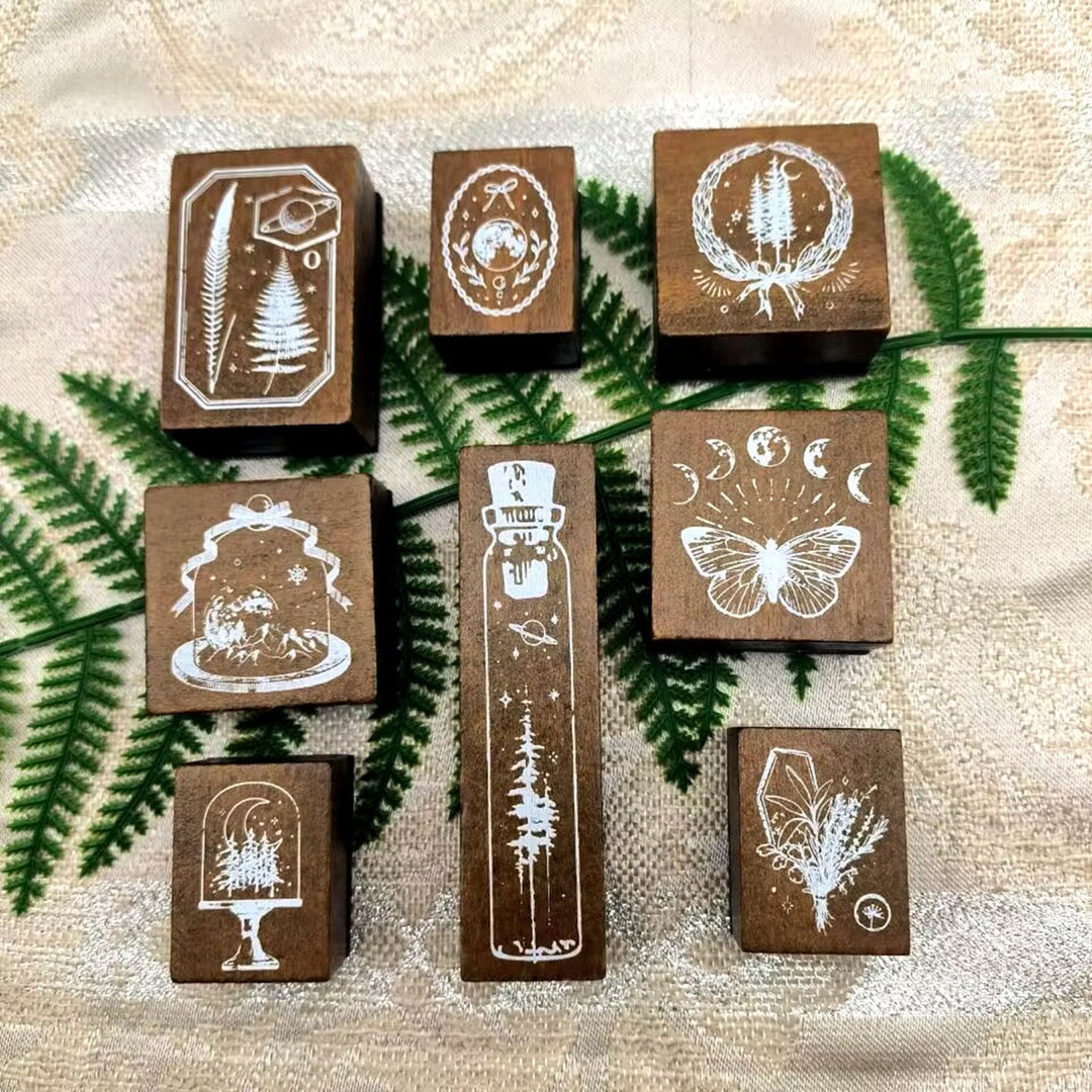 Pretty Floral Stamp Mountain Moon Stamp for Paper Stamping Scrapbooking ...