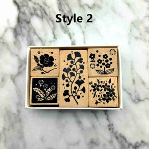 Card Making Stamps Set Wood Rubber Stamps for Journaling Diary ...