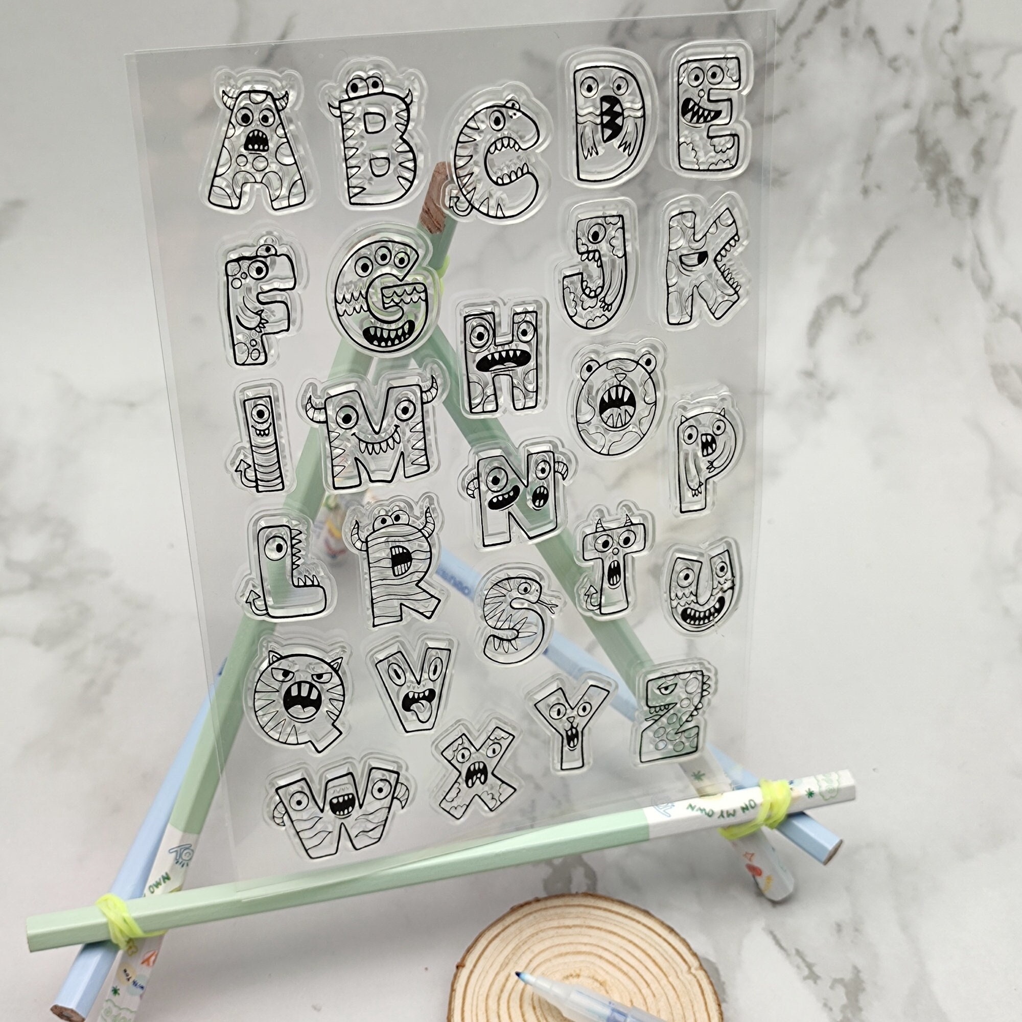 Craft Supplies & Tools Lovely Alphabet Stamps Kits For Journal Filofax ...